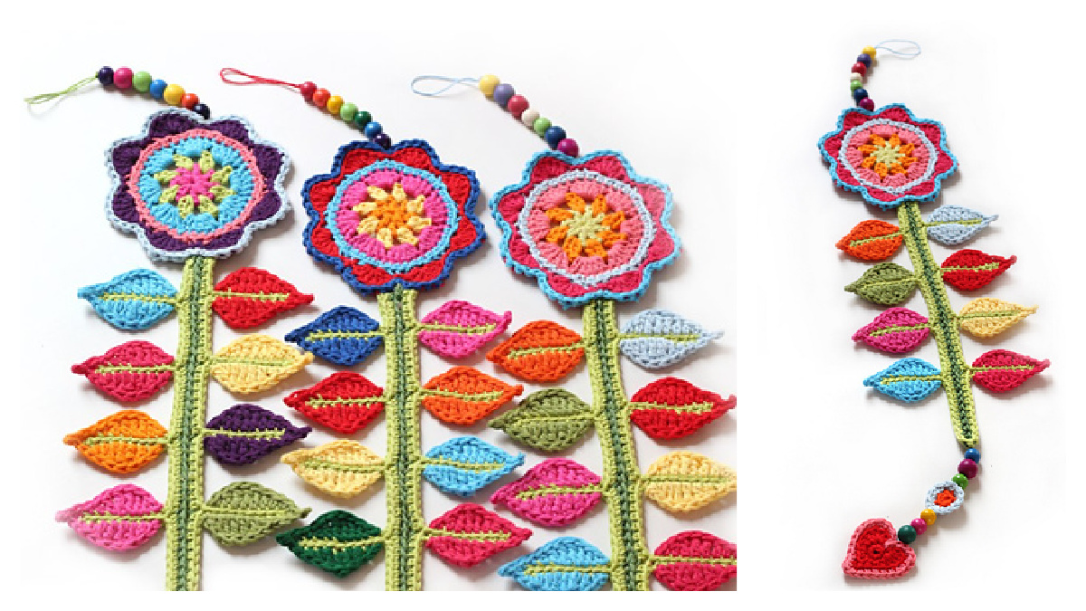 Crochet Happy Flower Wall Decoration Free Crochet Pattern