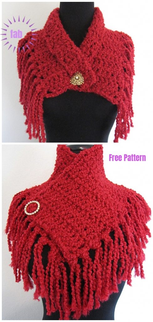 Super Quick and Easy Scarflette Free Crochet Pattern