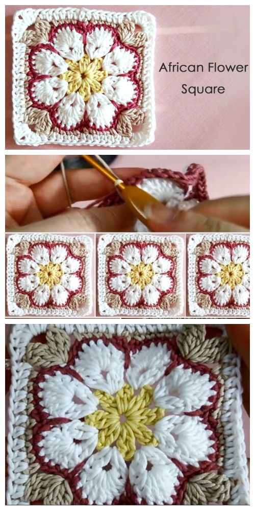 8 Petal African Flower Afghan Free Crochet Pattern Video