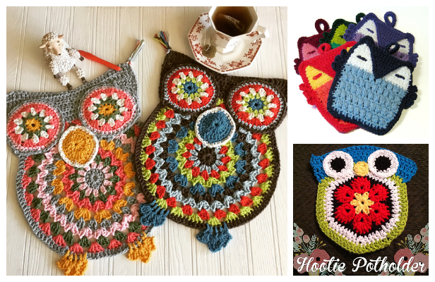 Owl Pocket Potholder Free Crochet Pattern