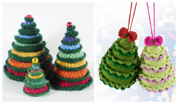 Round in Circles Christmas Tree Crochet Patterns - DIY Magazine