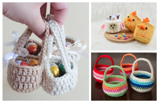 10 Mini Easter Basket Free Crochet Patterns - DIY Magazine