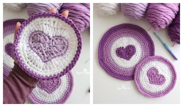 Heart in Circle Motif Free Crochet Patterns & Paid - DIY Magazine