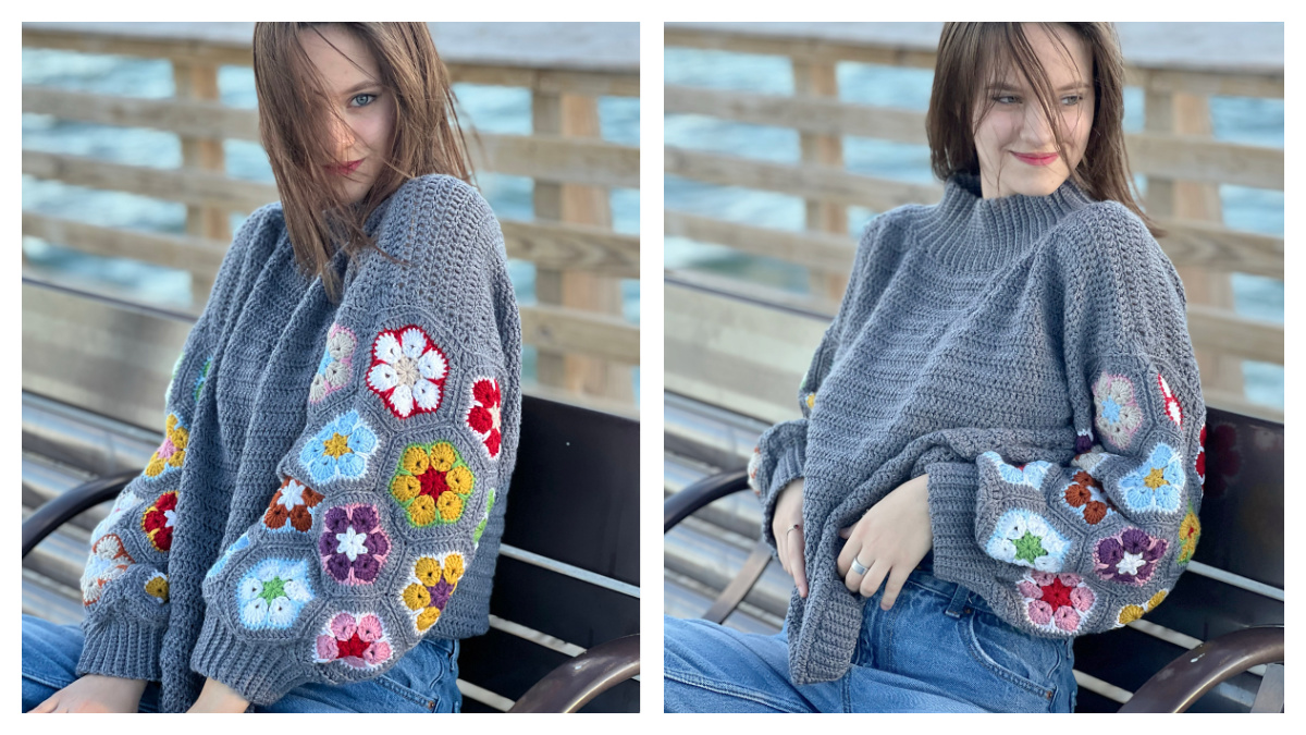 African Flower Sweater Crochet Pattern - DIY Magazine