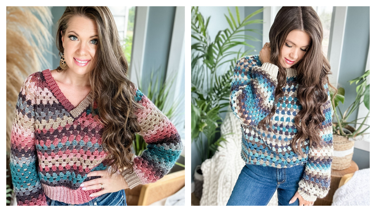 Granny Pop Pullover Sweater Crochet Patterns - DIY Magazine