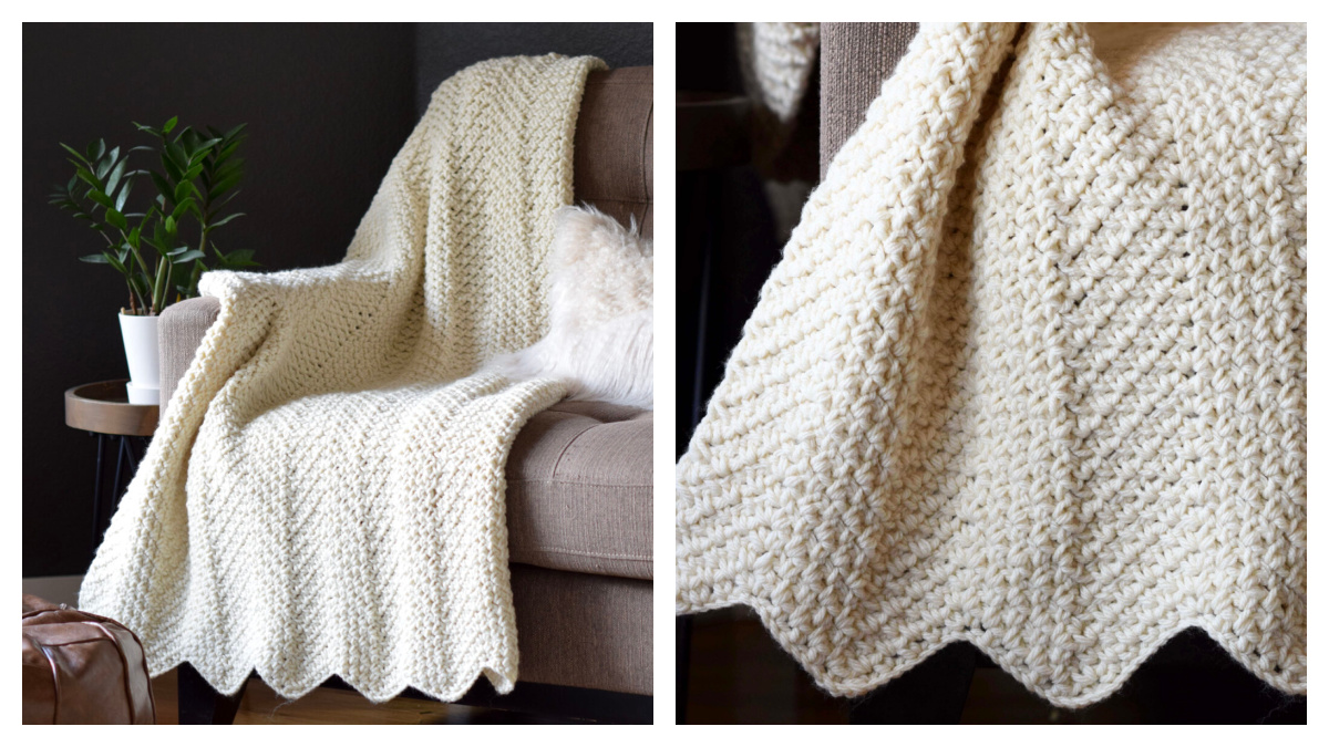 Ripple Moss Stitch Blanket Free Crochet Pattern - DIY Magazine
