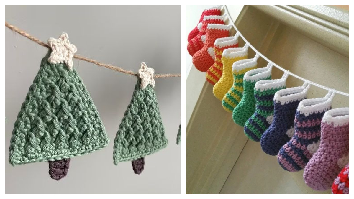 Christmas Tree Garland Free Crochet Patterns - DIY Magazine