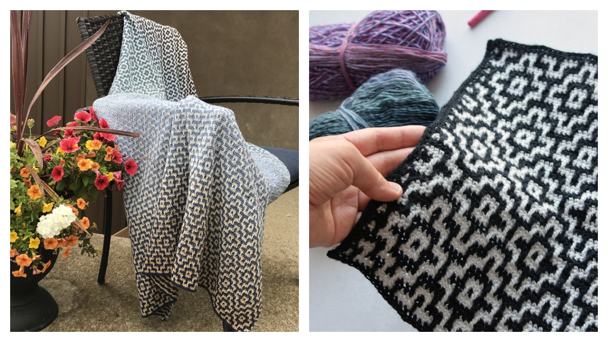 Infinity Mosaic Blanket Free Crochet Pattern - DIY Magazine