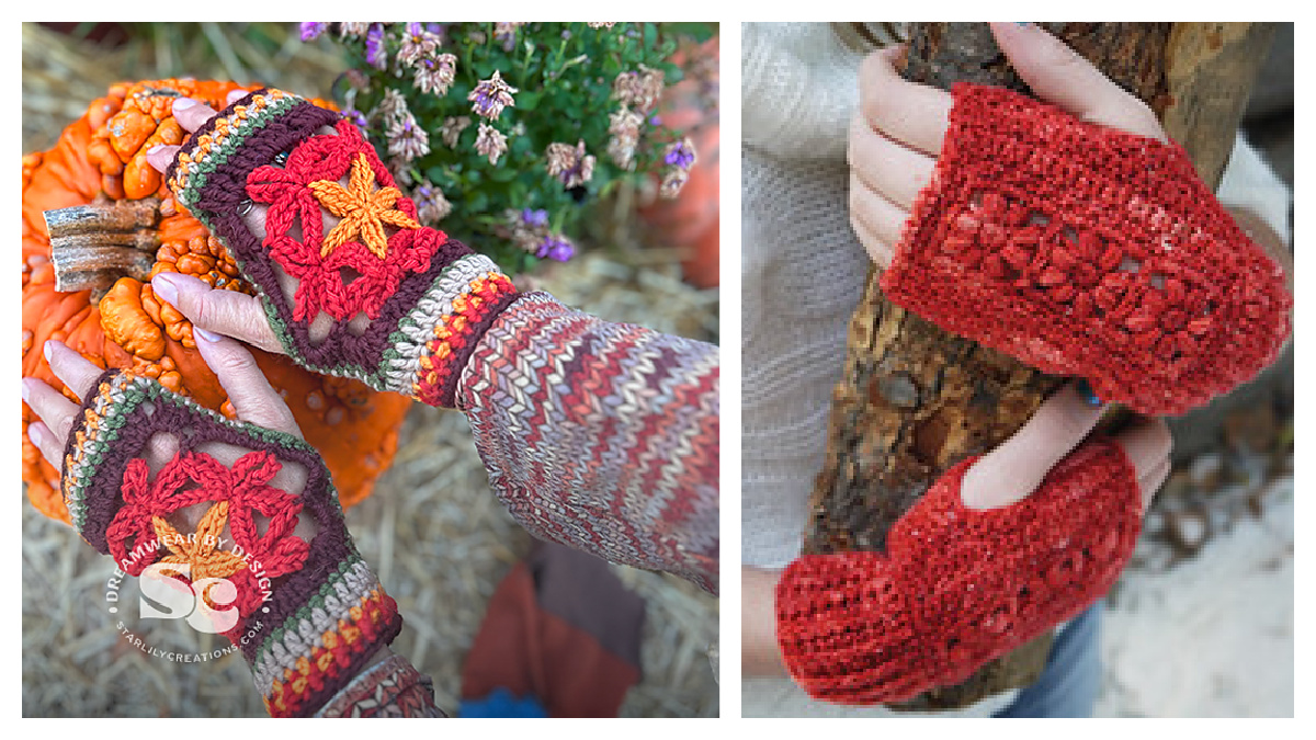 Spring Flower Fingerless Gloves Crochet Patterns - DIY Magazine