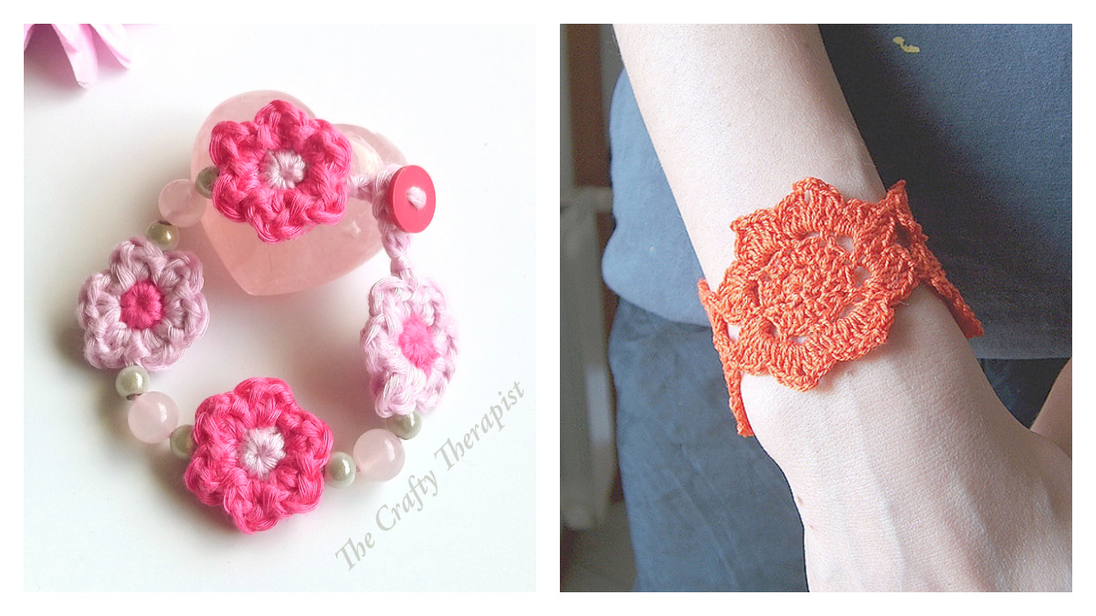Flower Bracelet Free Crochet Patterns - DIY Magazine