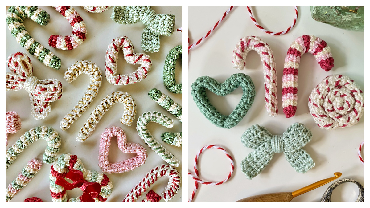Candy Cane Christmas Ornament Crochet Patterns - DIY Magazine