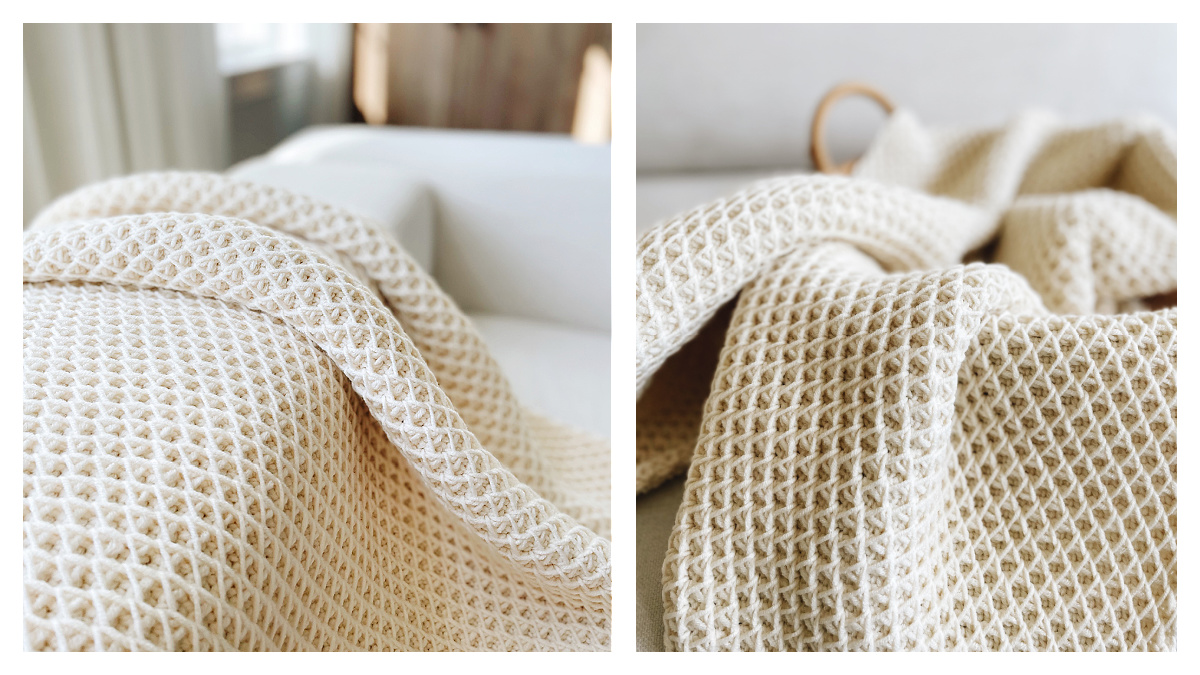 Honeycomb Bourdon Throw Blanket Crochet Pattern - DIY Magazine