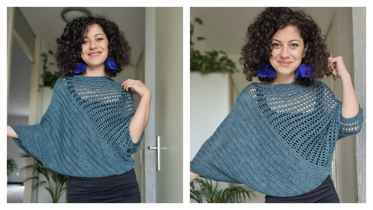 Be Glam Poncho Blouse Free Crochet Pattern - DIY Magazine