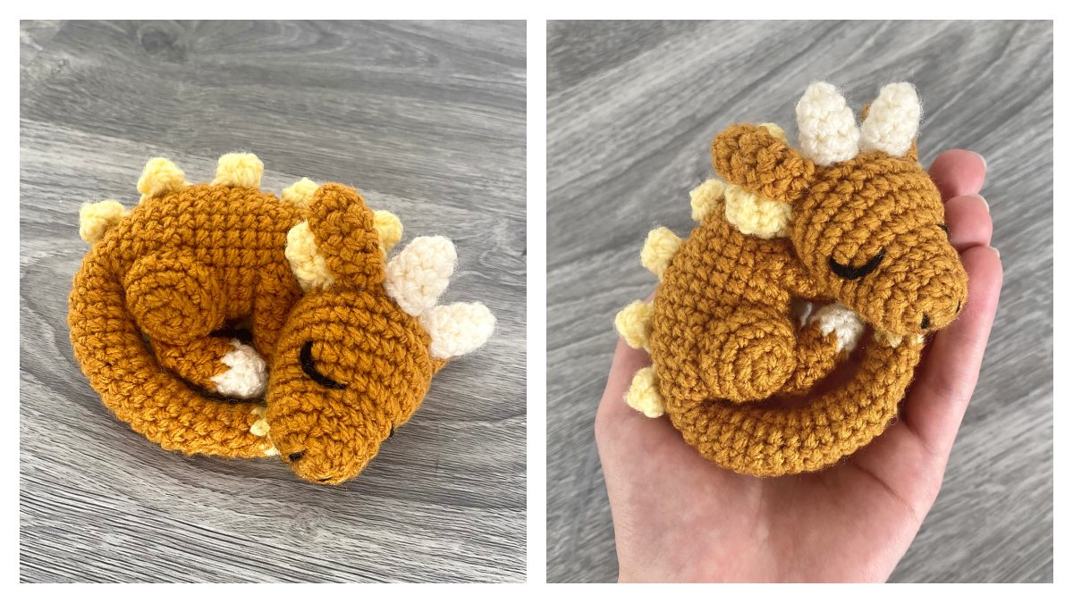 Crochet Curled Up Sleeping Dragon Amigurumi Free Pattern - DIY Magazine