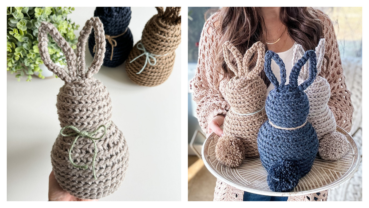 Rustic Farmhouse Bunny Crochet Pattern + Video - DIY Magazine