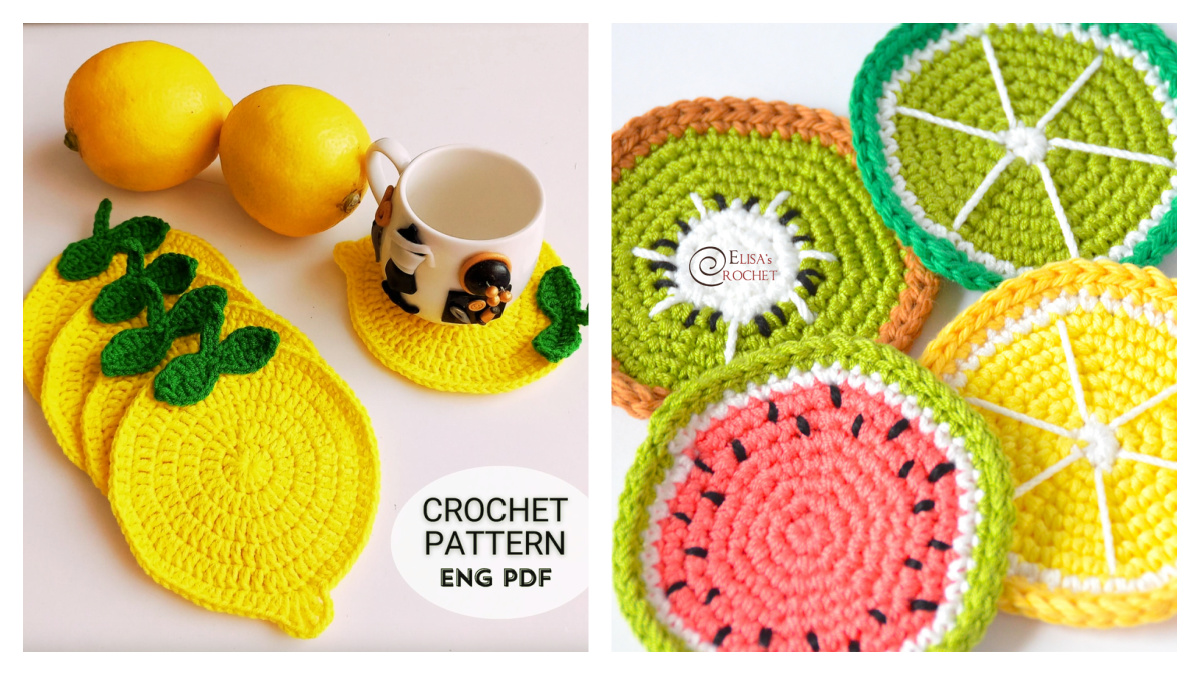 Fruit Coaster Free Crochet Patterns & Paid - DIY Magazine