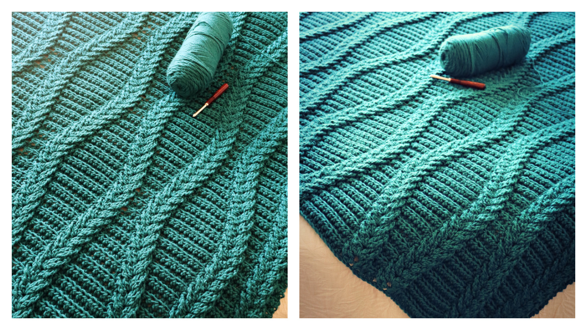 Diamond Dutch Braid Afghan Blanket Crochet Pattern - DIY Magazine