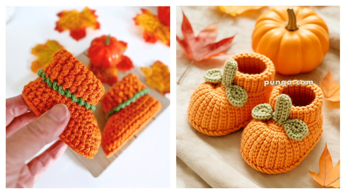 Pumpkin Baby Booties Crochet Patterns - DIY Magazine