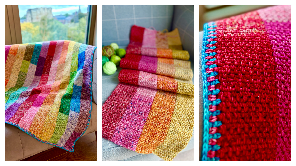 Linen Stitch Jelly Roll Blanket Crochet Pattern - DIY Magazine