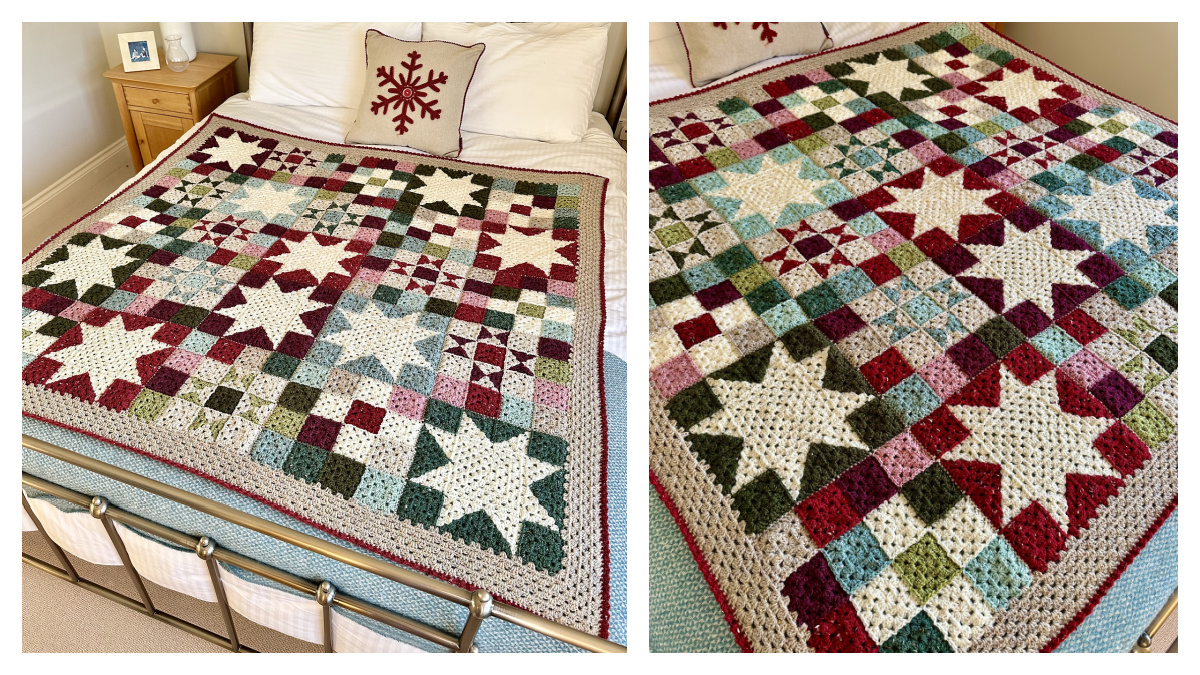 Patchwork Winter Lights Blanket Free Crochet Pattern - DIY Magazine