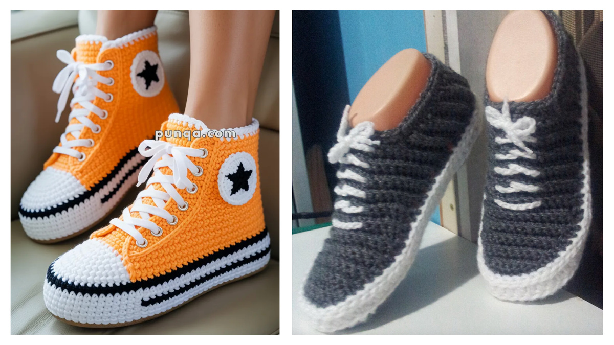 Adult Sneaker Slippers Crochet Patterns - DIY Magazine