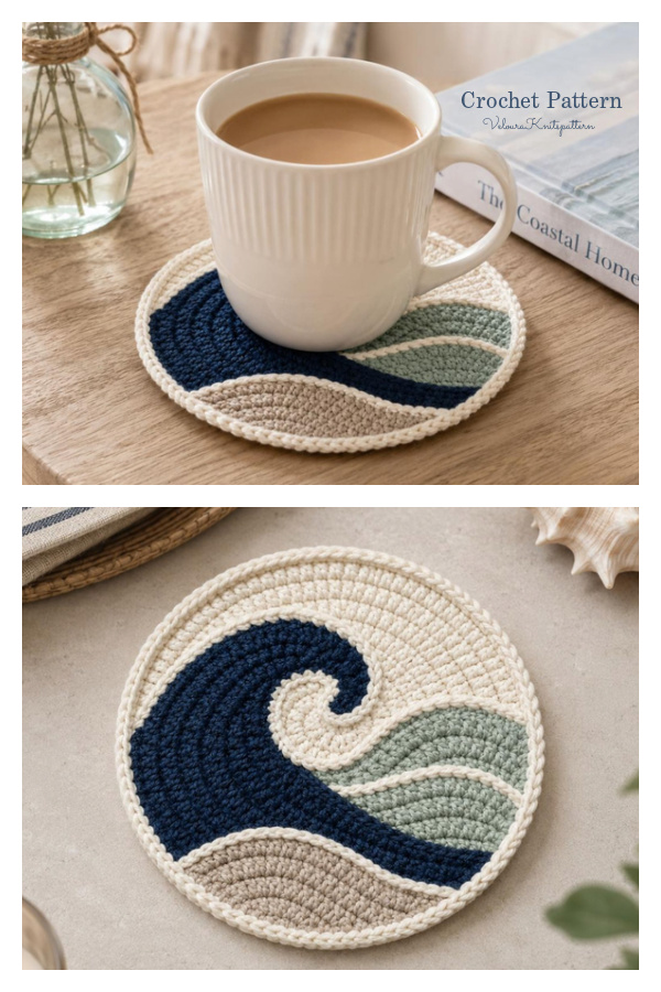 Ocean Themed Sea Beach Coaster Crochet Patterns - DIY Magazine